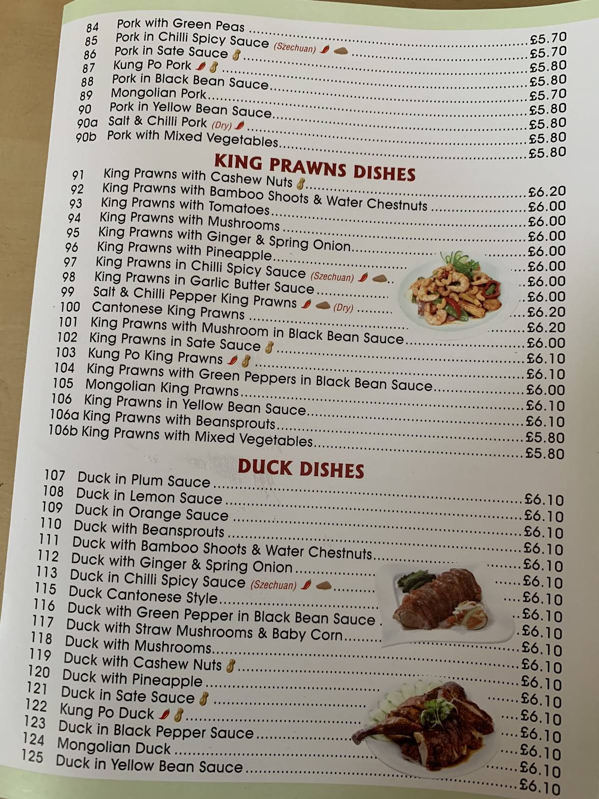Menu at Jade Chinese fast food, Bridgend