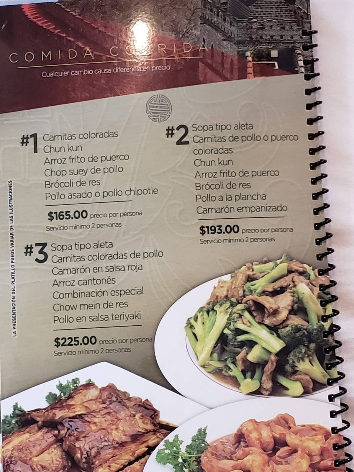 Carta de Restaurante ROYAL, Mexicali, Av. Francisco I. Madero 1089