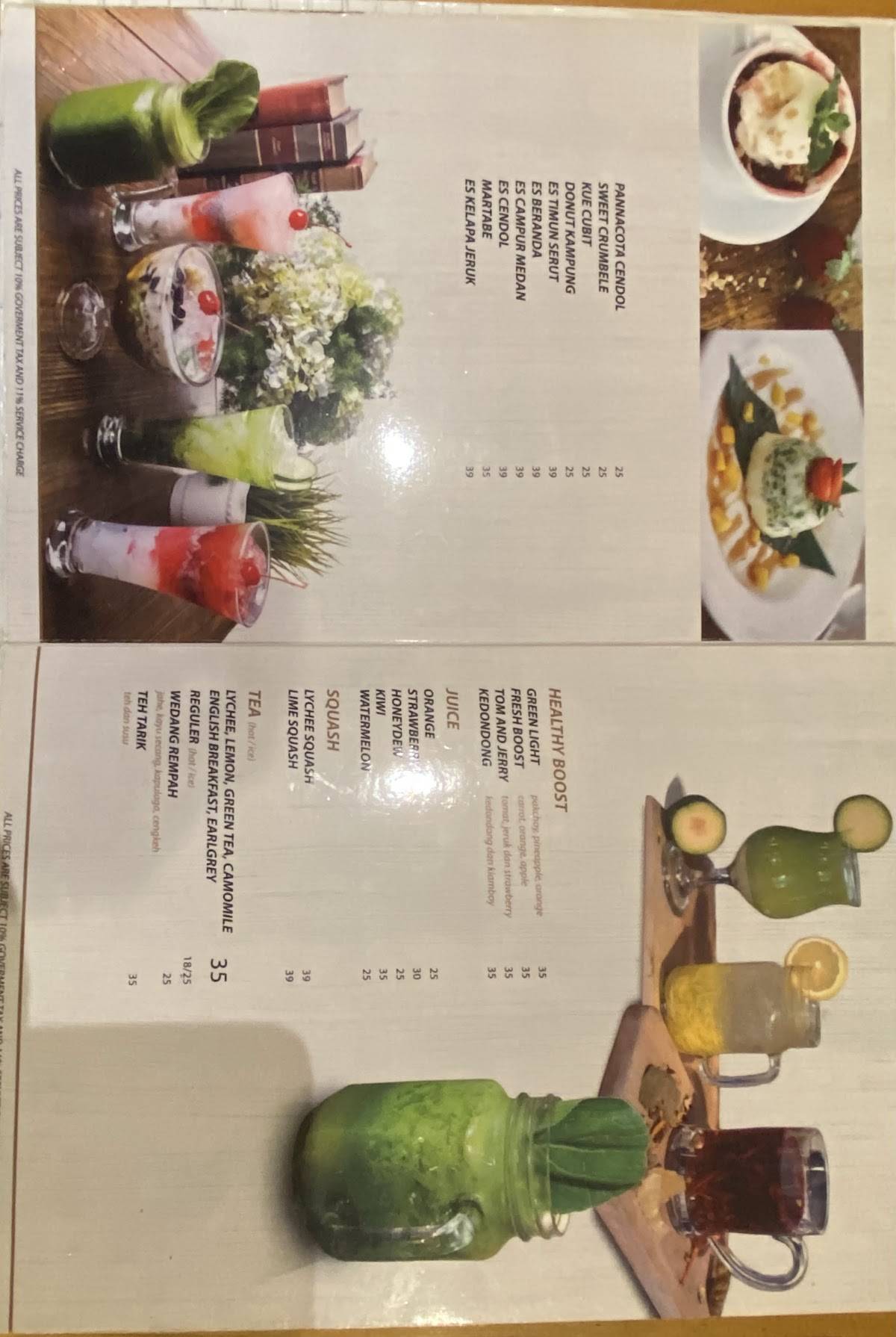 Menu at Beranda Kitchen restaurant, South Jakarta, Jl. KH. Ahmad Dahlan ...