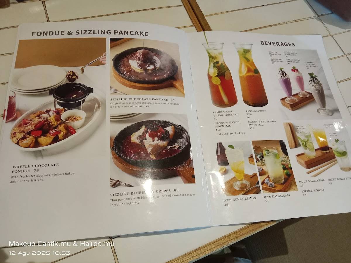 Menu at Nanny's Pavillon restaurant, South Jakarta, Jl. Raya Casablanca ...