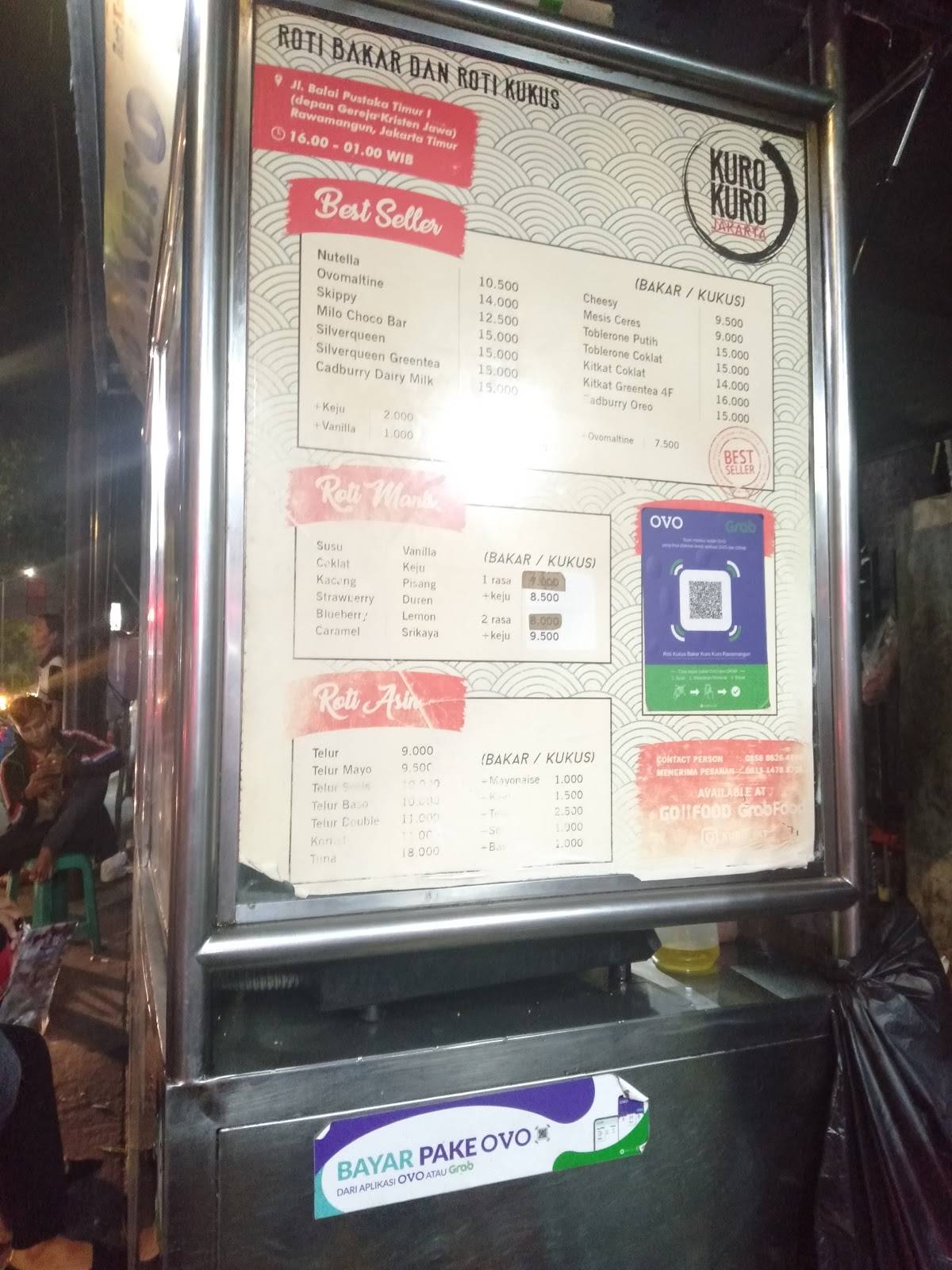 Menu at Roti Kukus & Roast Rawamangun (Kuro Jakarta) restaurant, East ...