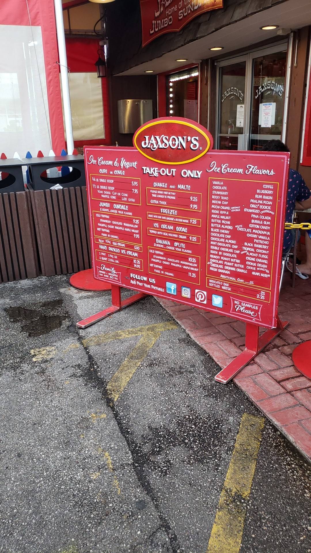Menu at Jaxson's Ice Cream Parlor & Restaurant, Dania Beach