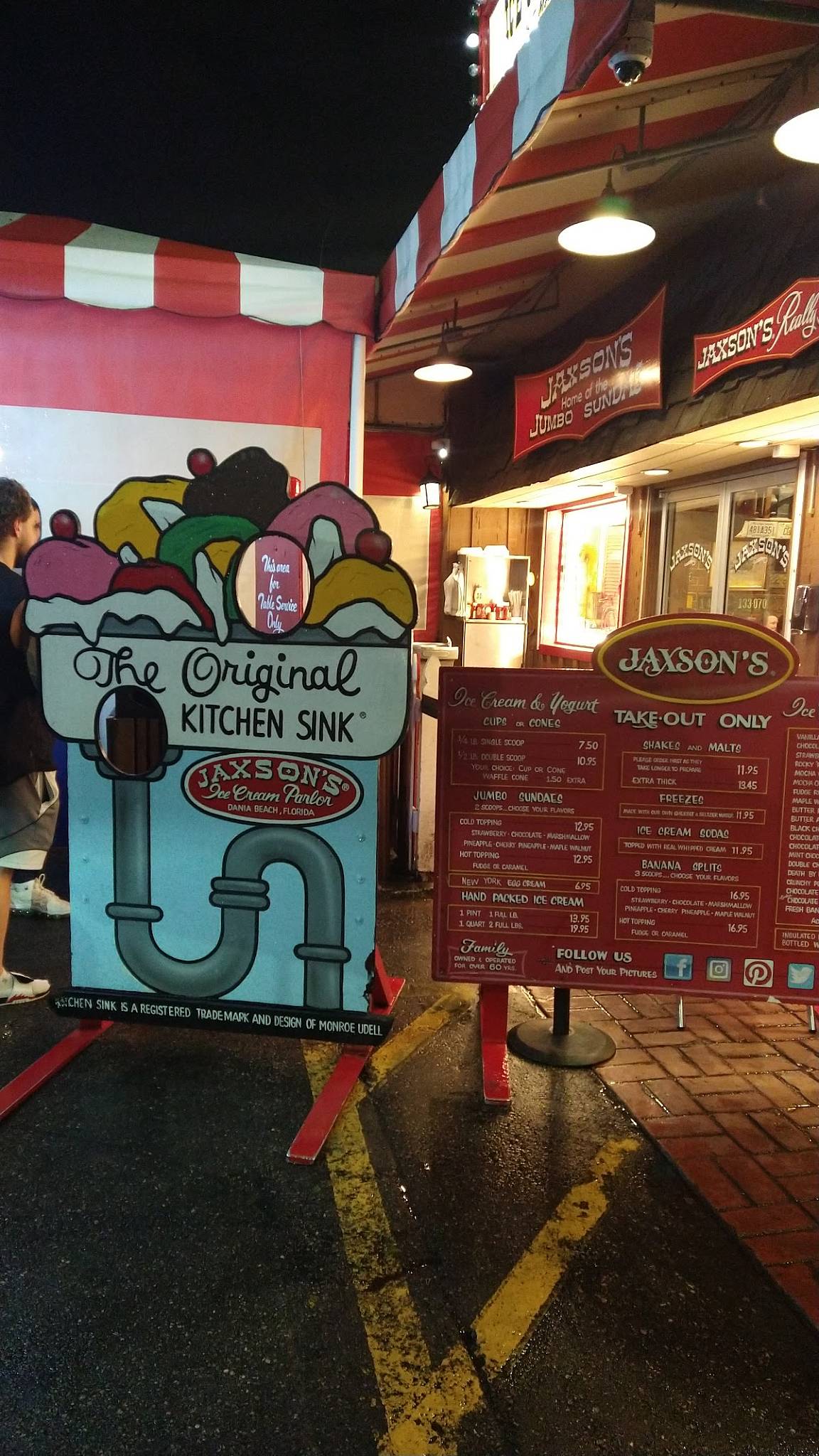 Menu at Jaxson's Ice Cream Parlor & Restaurant, Dania Beach