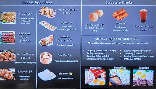 Carta del restaurante Jeepney Filipino Hawaiian Fusion Food, Anchorage