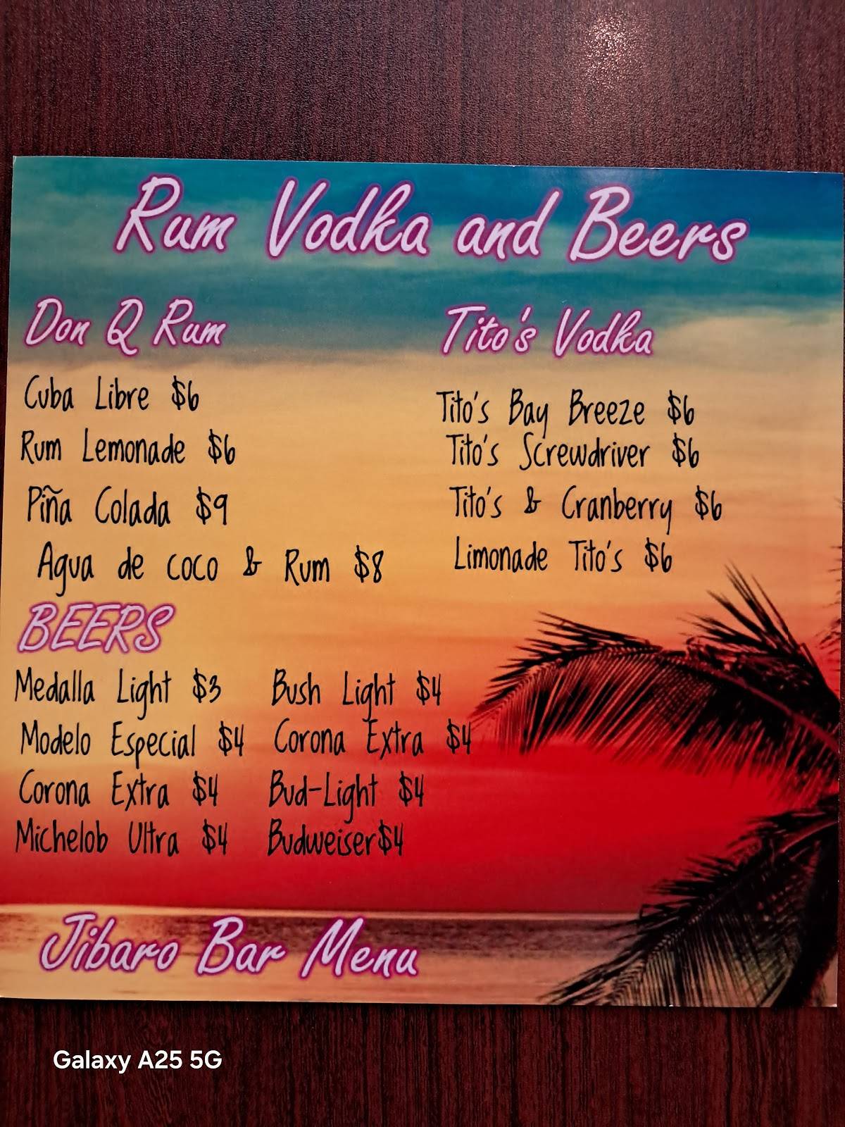 Menu at Jibaro Restaurant, Muscatine