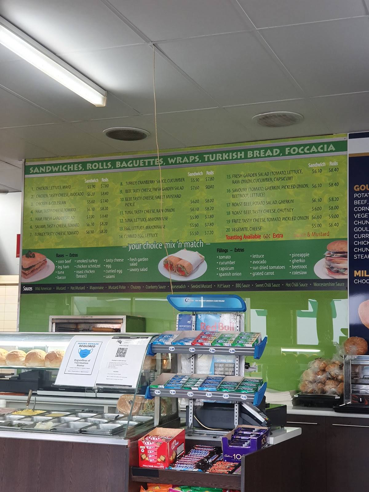 Menu at Jimbo's Snack Bar, Regency Park