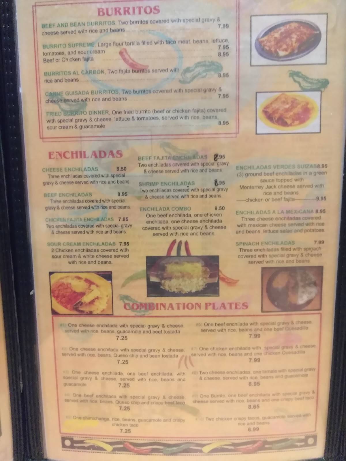 Menu at Jose's Mexican Restaurant, Highlands