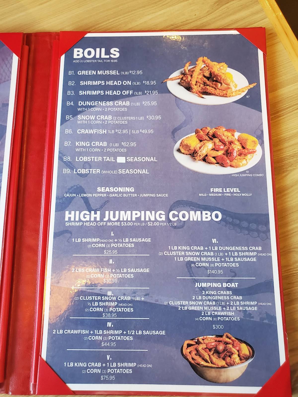 Menu at Jumping Crab Seafood & Bar, McAllen