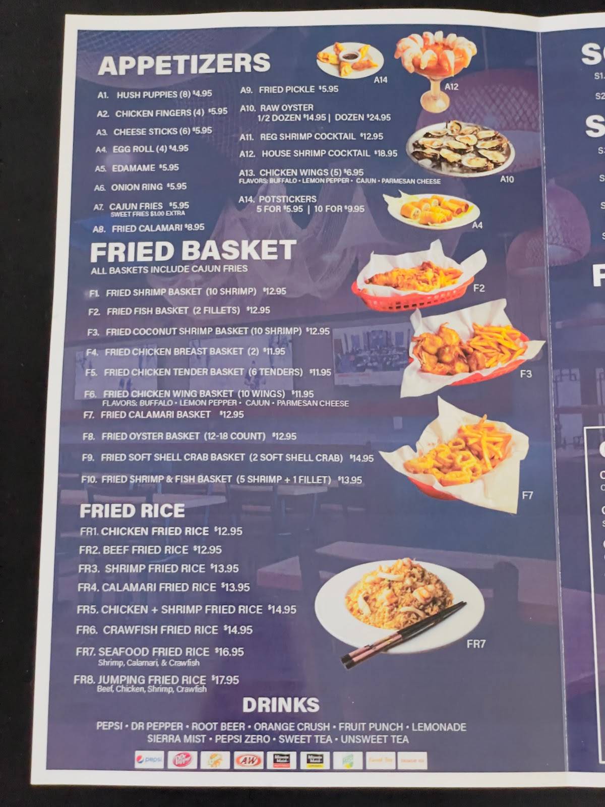 Menu at Jumping Crab Seafood & Bar, McAllen