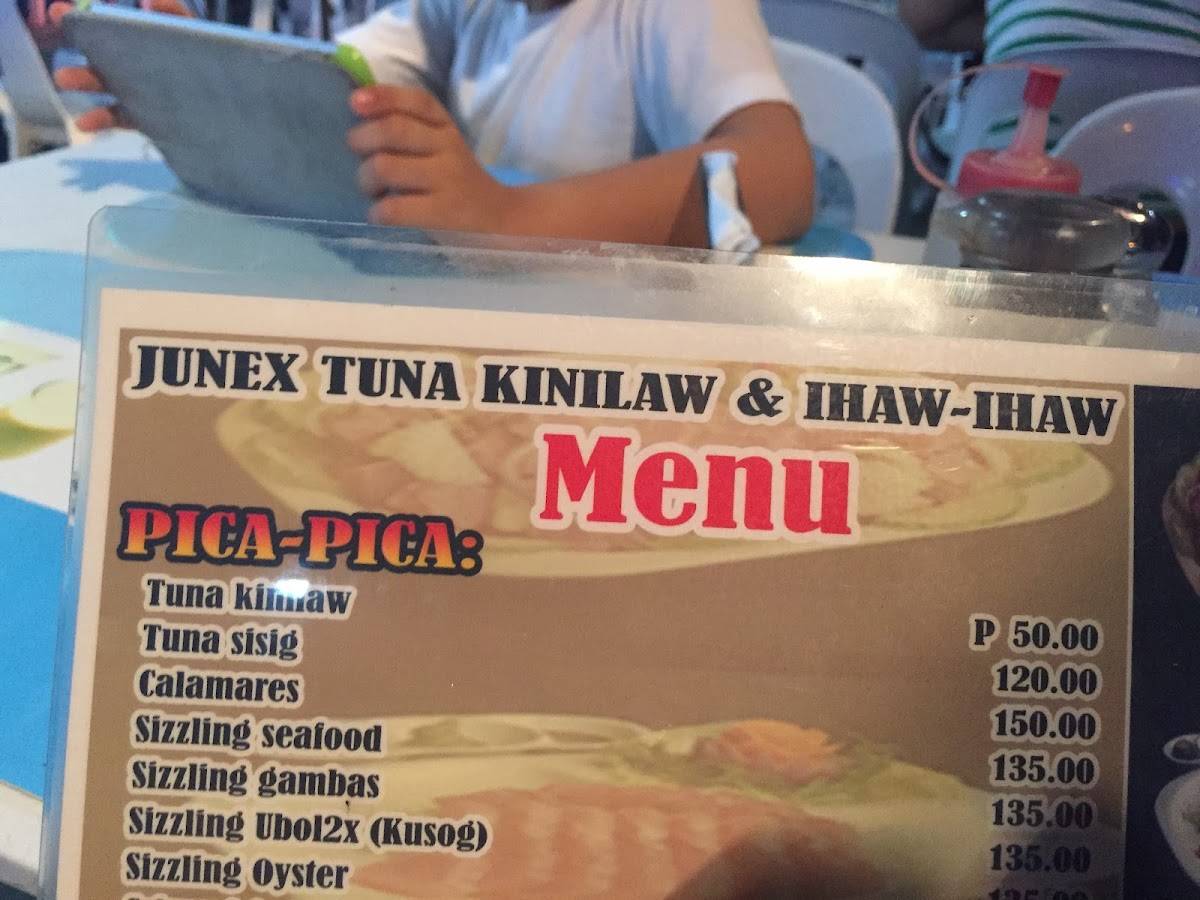 Menu at Junex Tuna & Seafood restaurant, Davao City