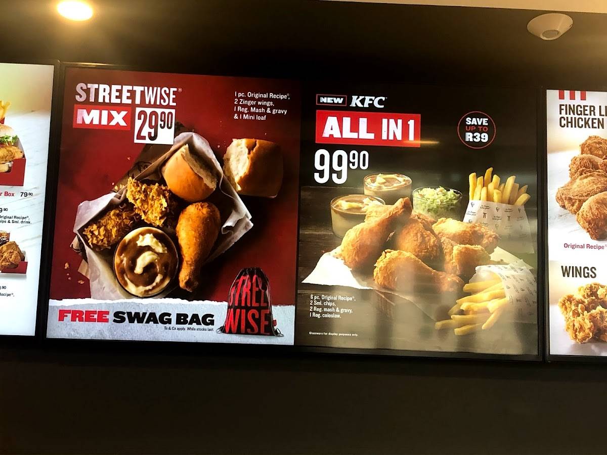Menu at KFC 17th Quarter restaurant, Port Elizabeth, 17th Quarter Complex