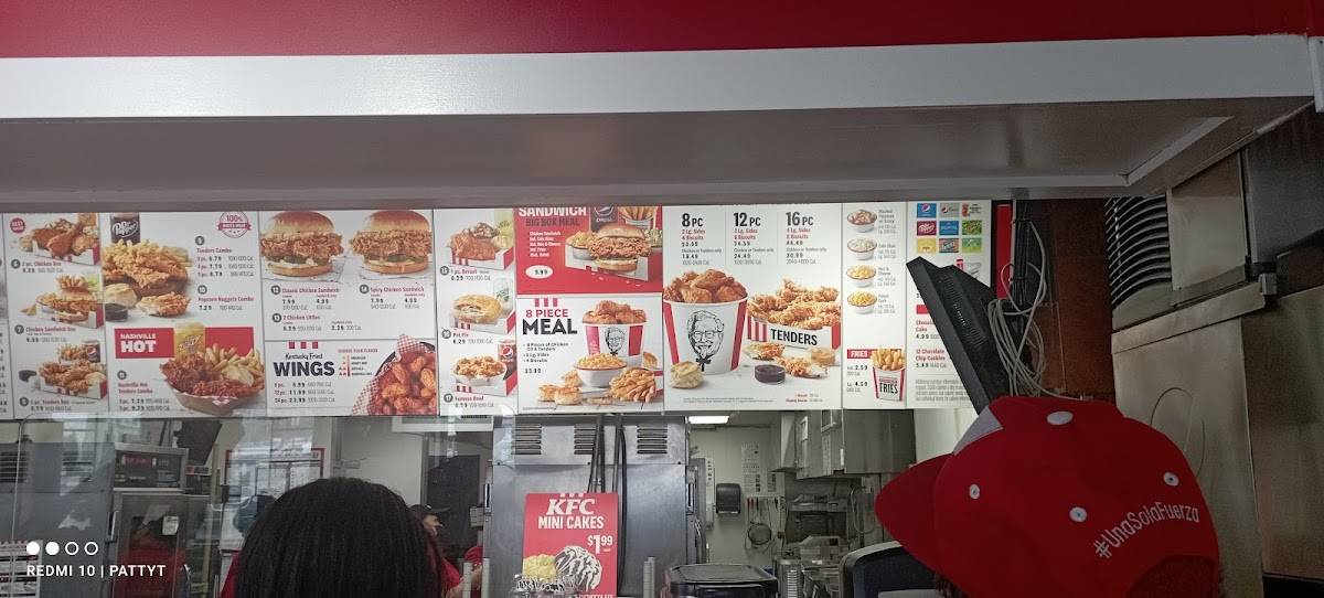 Menu at KFC fast food, Elizabeth, 114-116 Rahway Ave