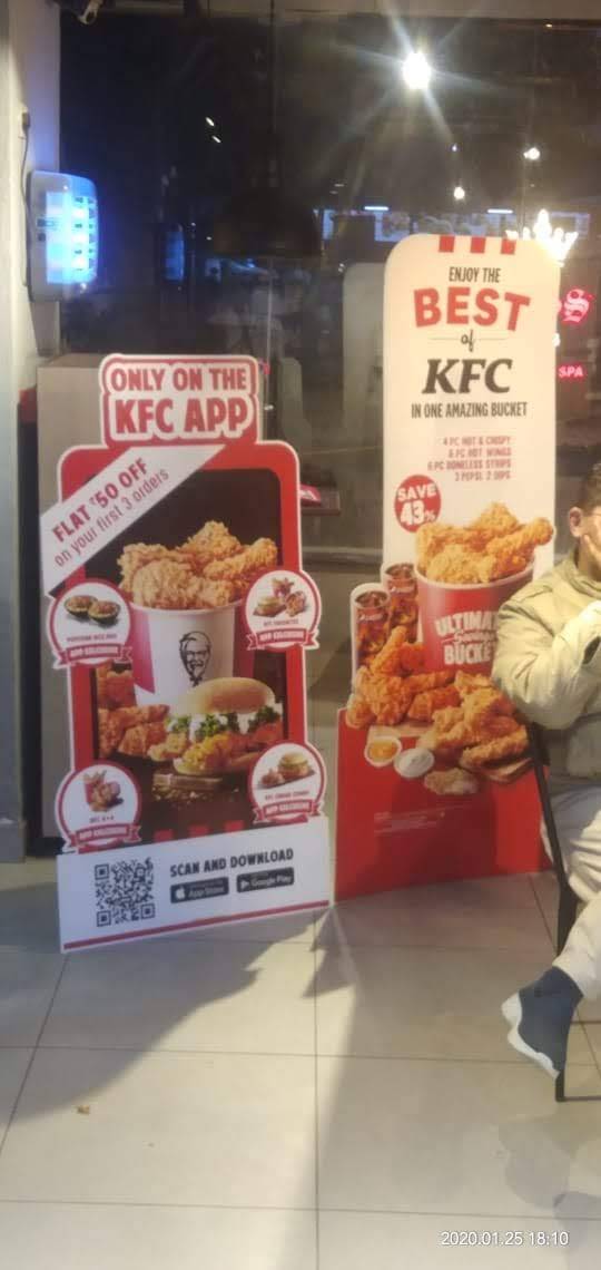 Menu at KFC, New Delhi, SN G/03
