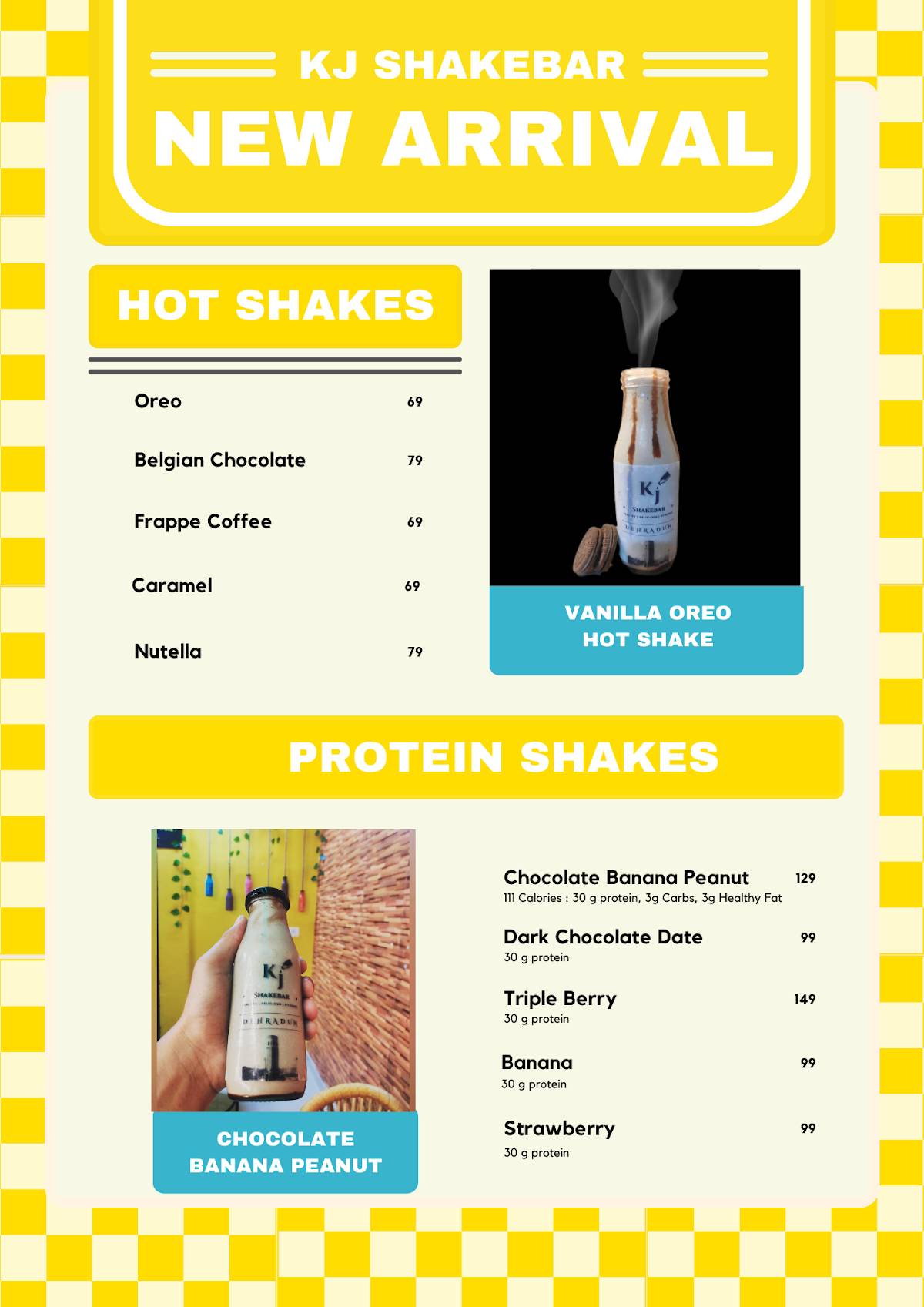 Menu at KJ Shake Bar, Dehradun, Raipur