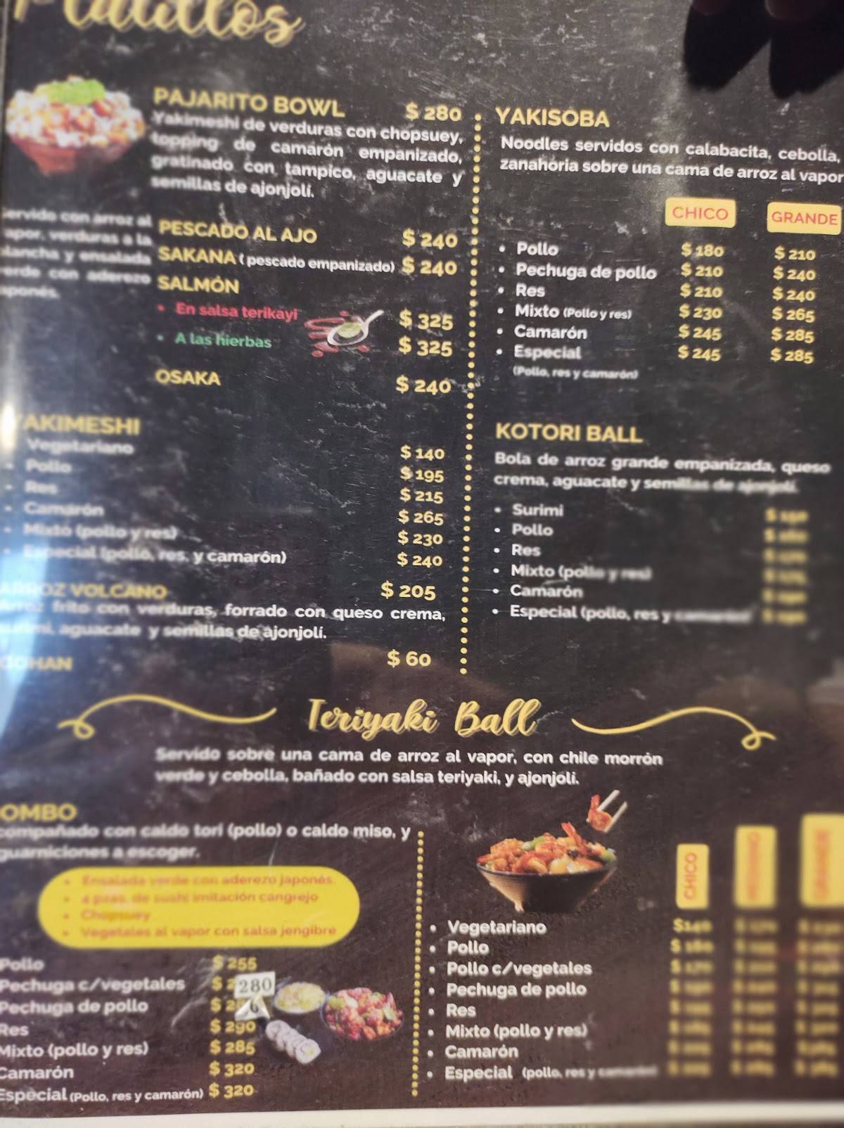 Carta del restaurante KOTORI WOK, Tijuana