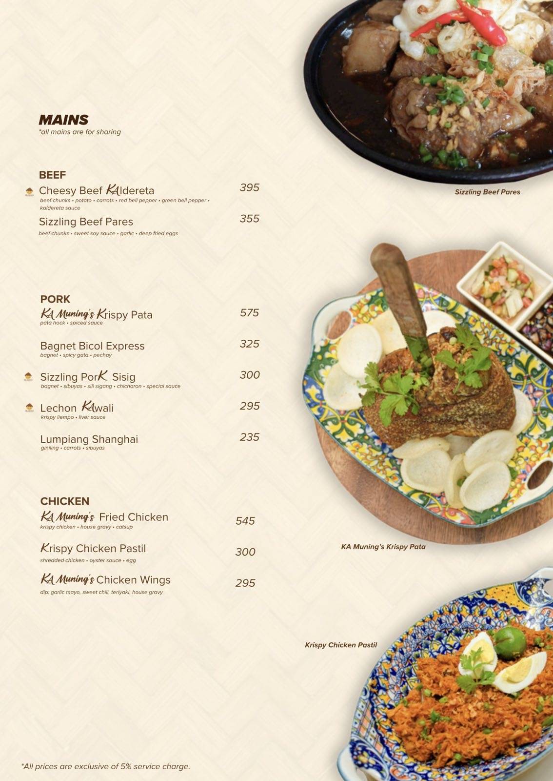 Menu at Ka Muning’s Halo-Halo Cafè & Restaurant, Quezon City