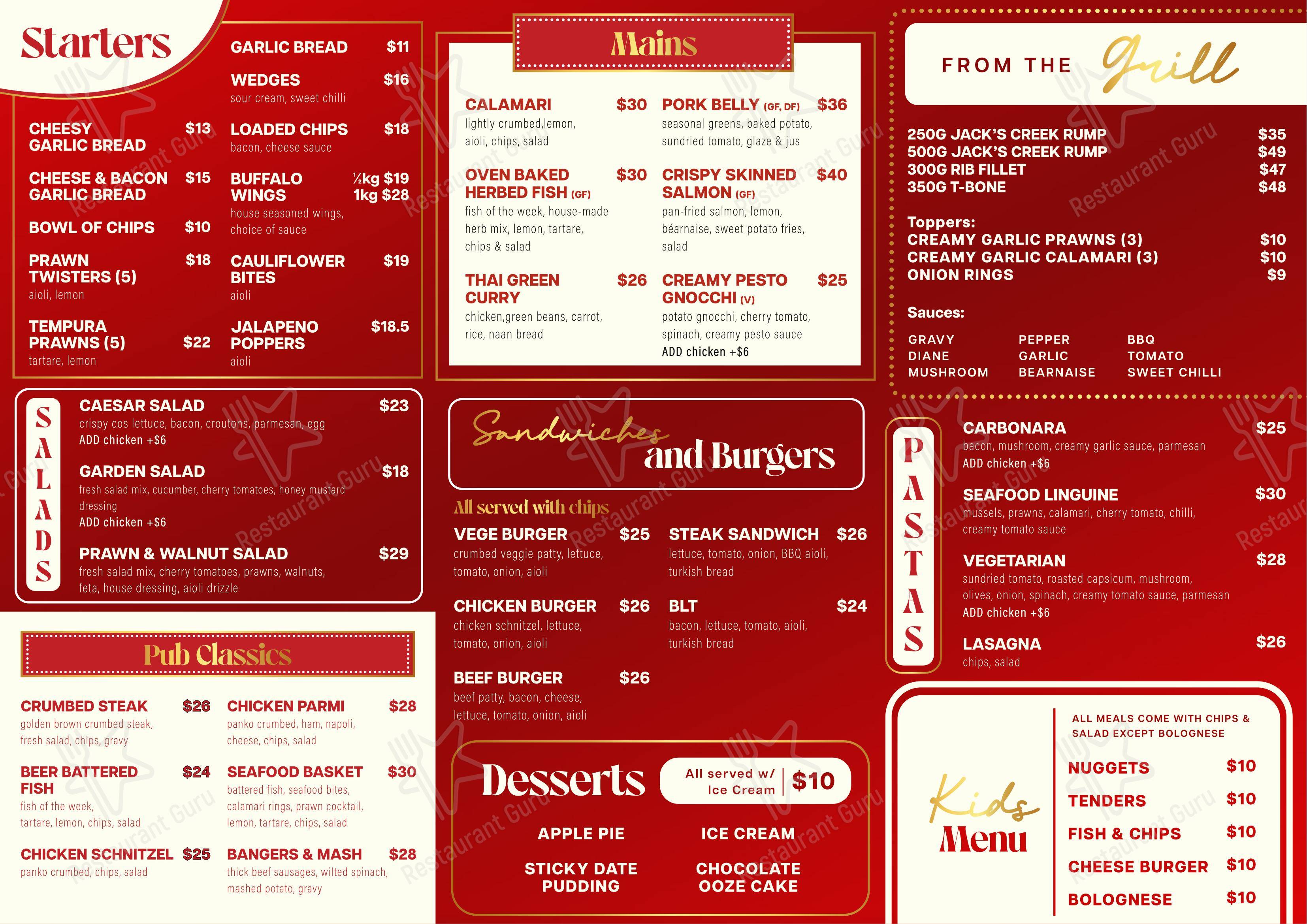 Menu at Kalka Palms Hotel Motel restaurant, Rockhampton City, 187 Lakes ...