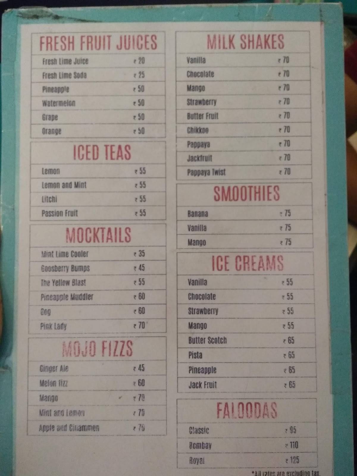 Menu at Cita Pani Restaurant - Caltex, Kannur, KSRTC Complex