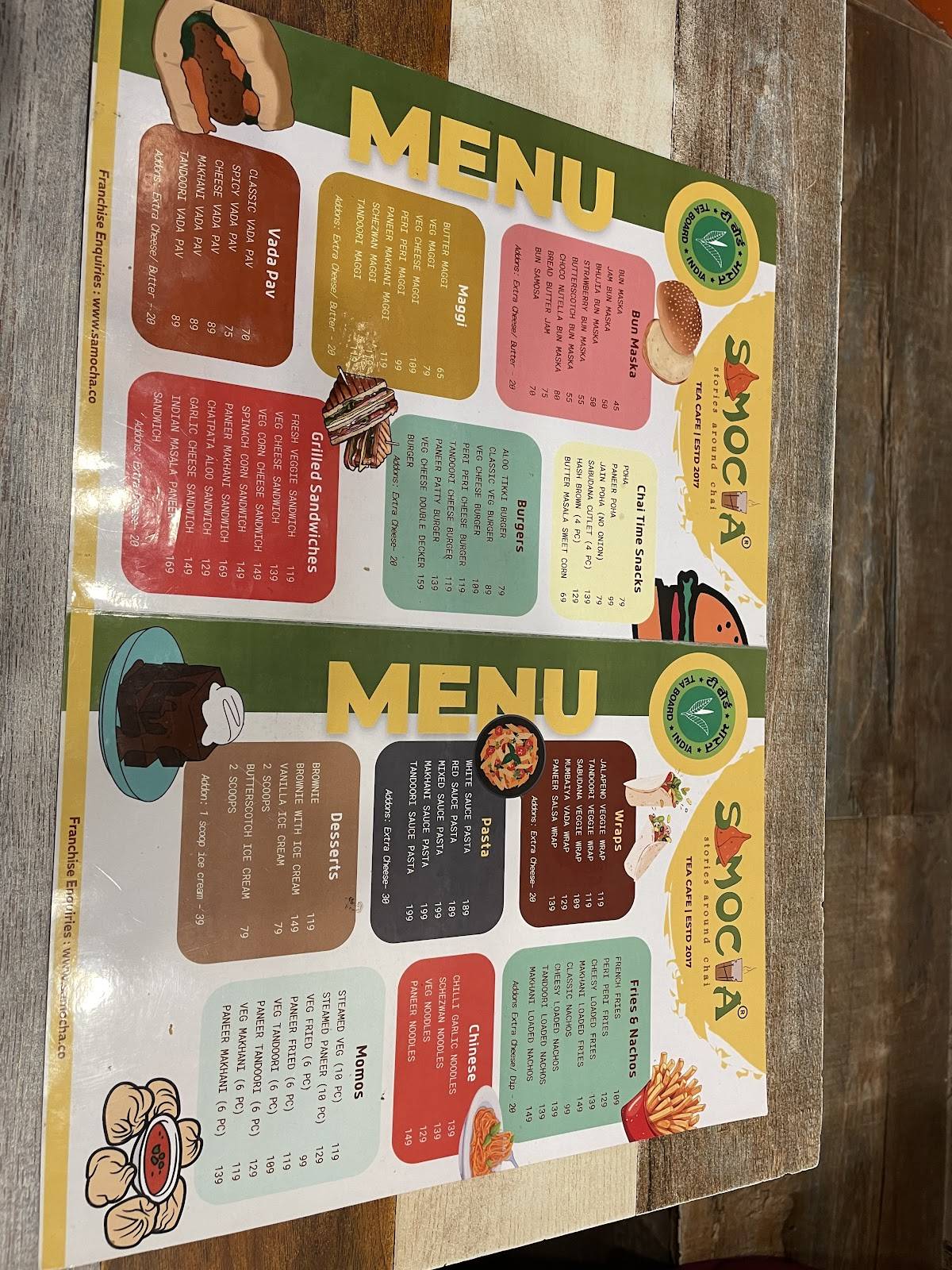 Menu at Samocha : Stories Around Chai, Kanpur, 112/245 B