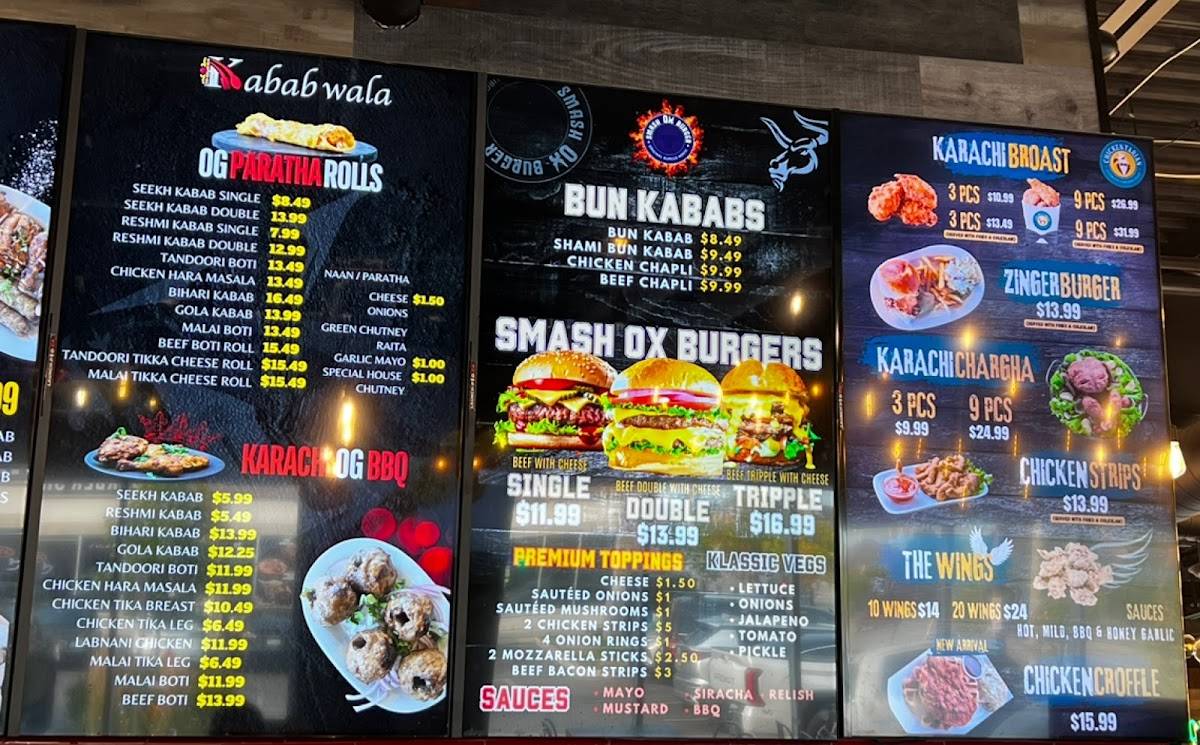Menu at Karachi Food Court restaurant, Mississauga