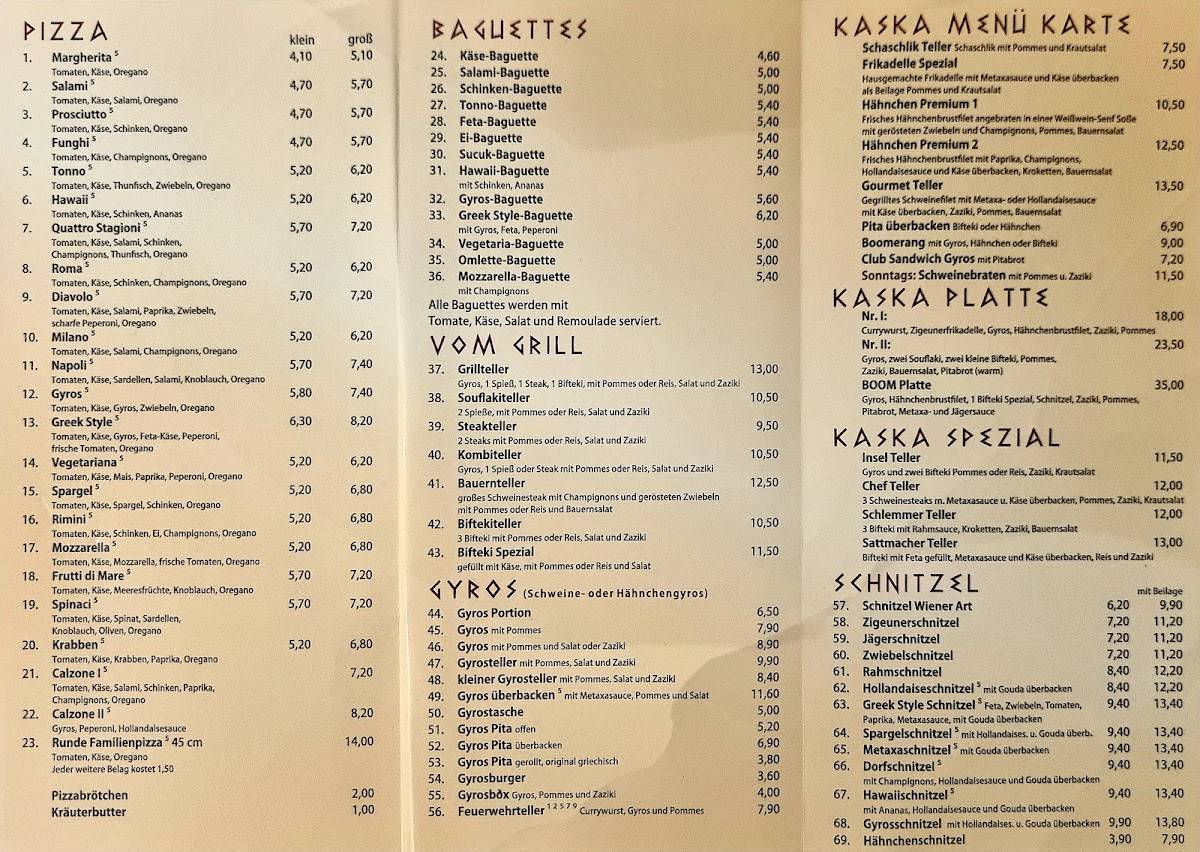 Speisekarte von Kaska Grill Menden pub & Bar, Menden (Sauerland)