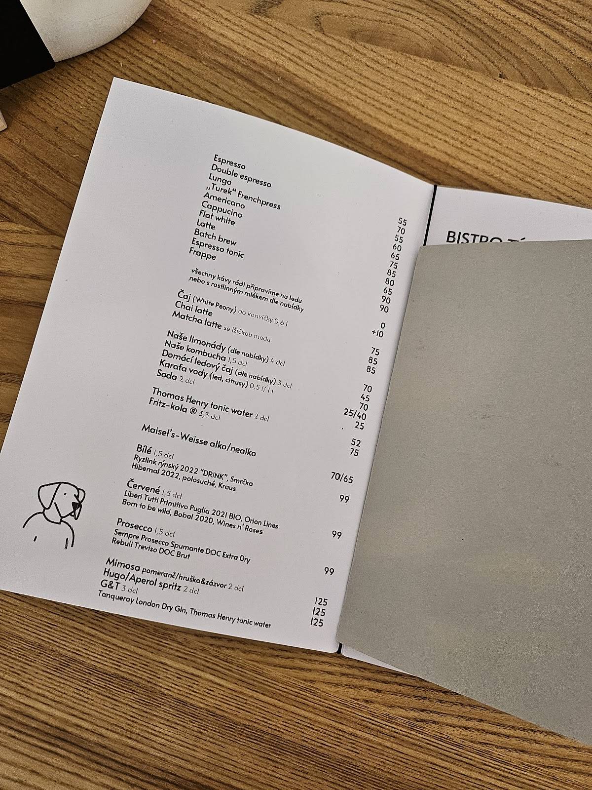 Menu at Kavárna Cukr&bič restaurant, Benešov