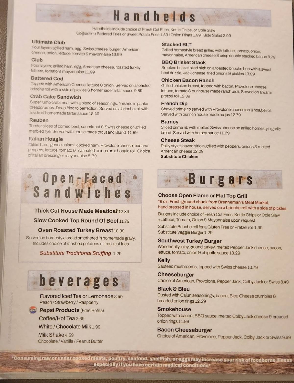 Menu at Kelly's Korner pub & bar, Huntingdon, Pennsylvania Ave #1118