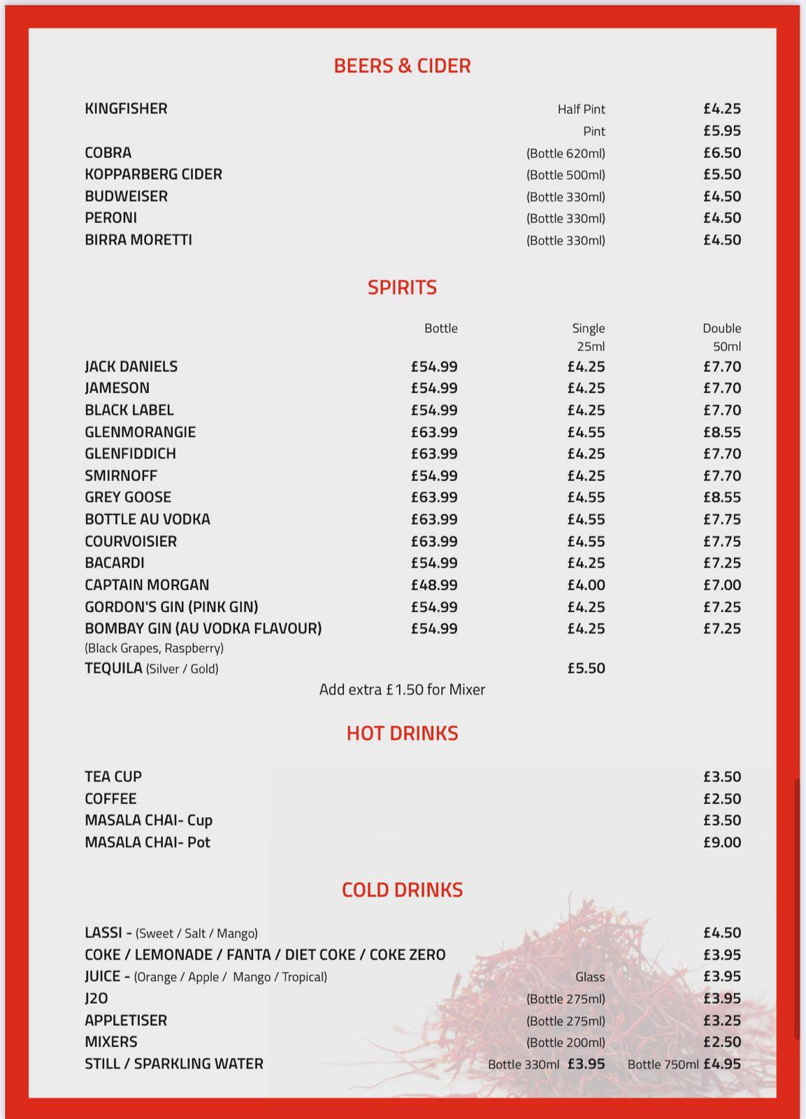 Menu at Kesar II Punjabi Restaurant - Bexleyheath, Bexleyheath