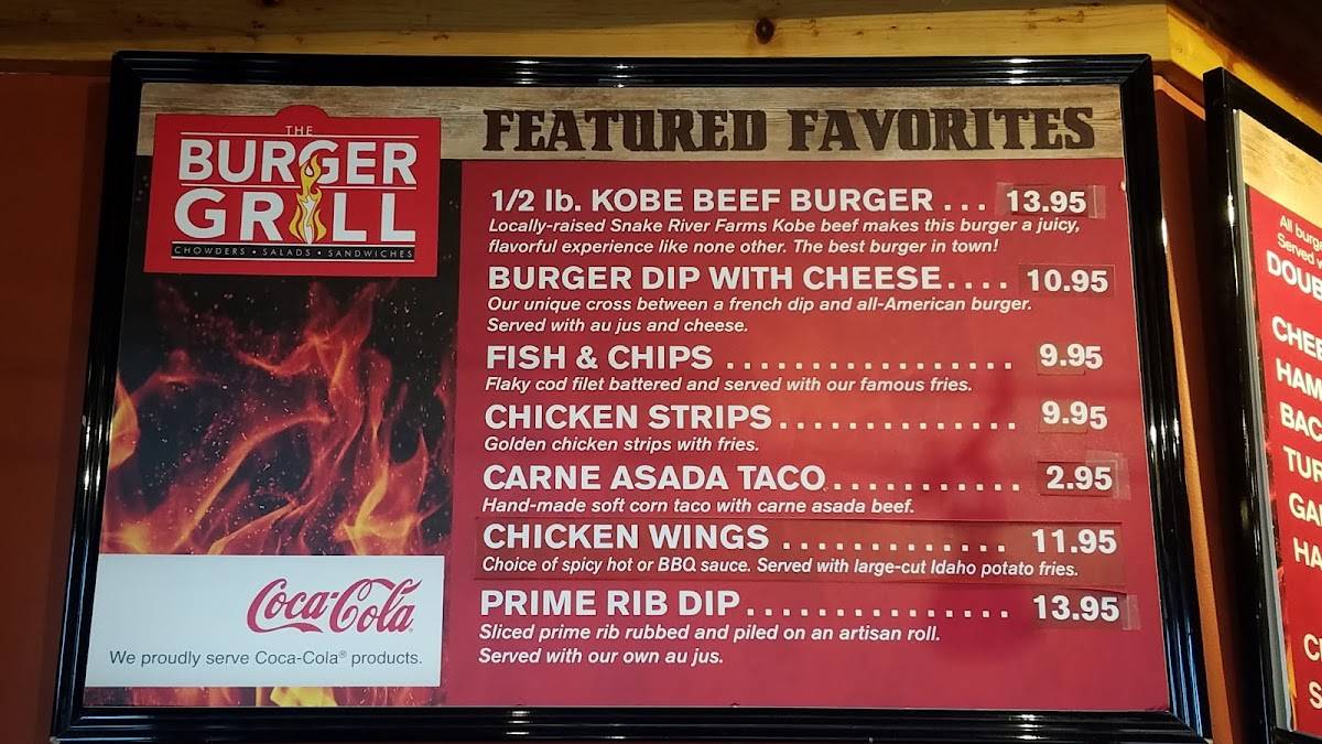 Menu at Burger Grill restaurant, Ketchum