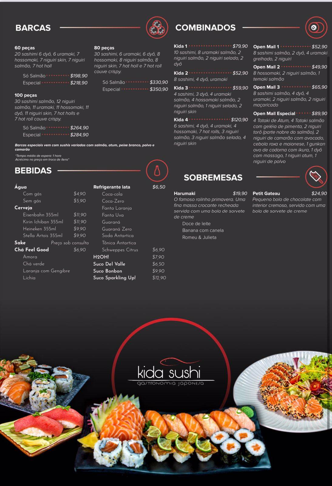 Carta del restaurante Kida Sushi The Square, Cotia
