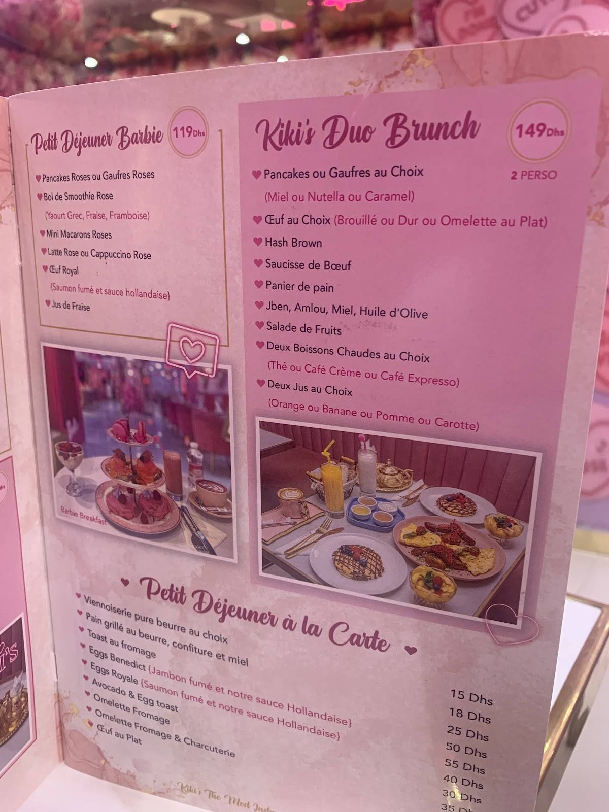 Menu au Kiki's Café Zerktouni, Casablanca