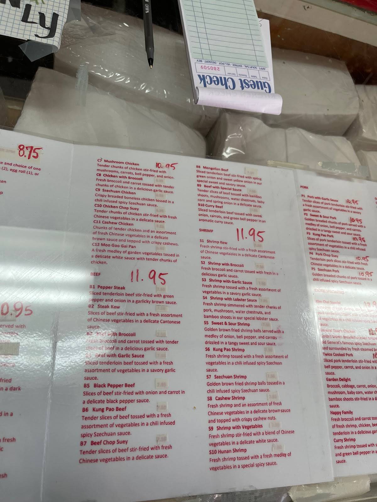 Menu at Kim Chai Restaurant, Memphis, Summer Ave