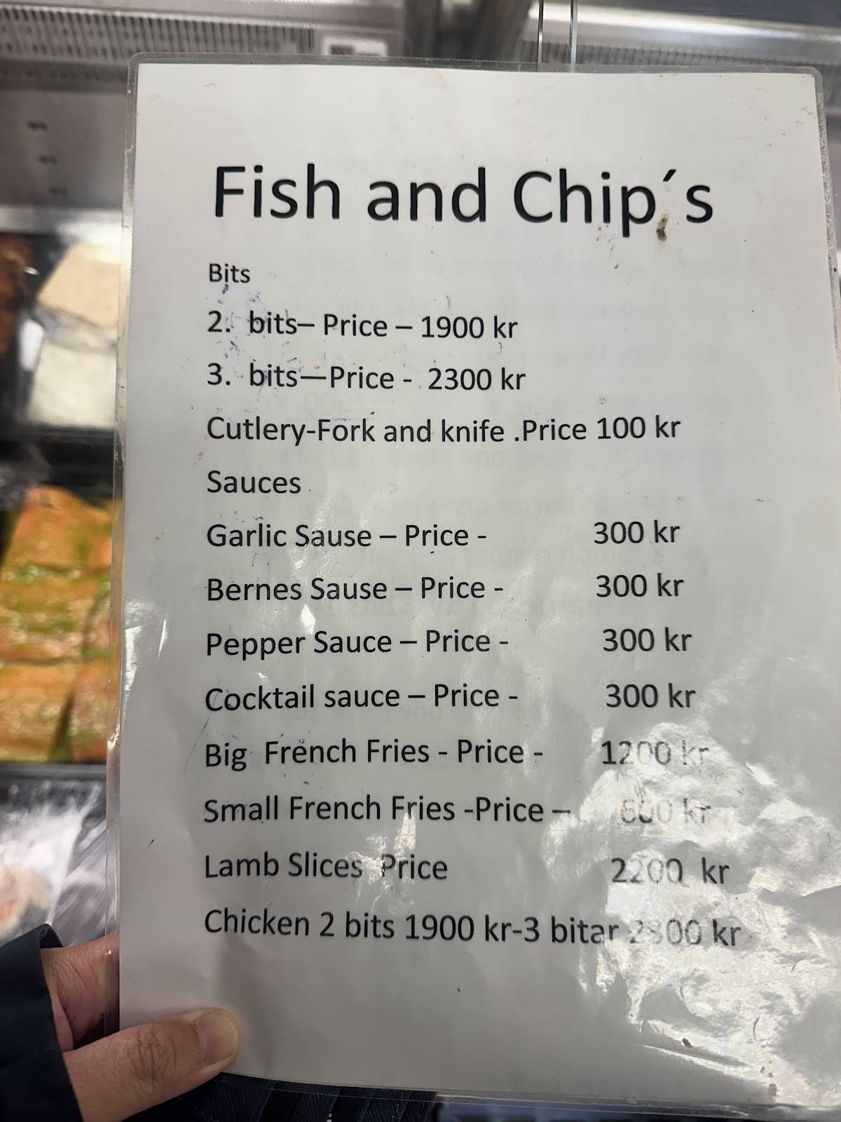 Menu at Kjot&fiskur Fresh Fish restaurant, Egilsstaðir