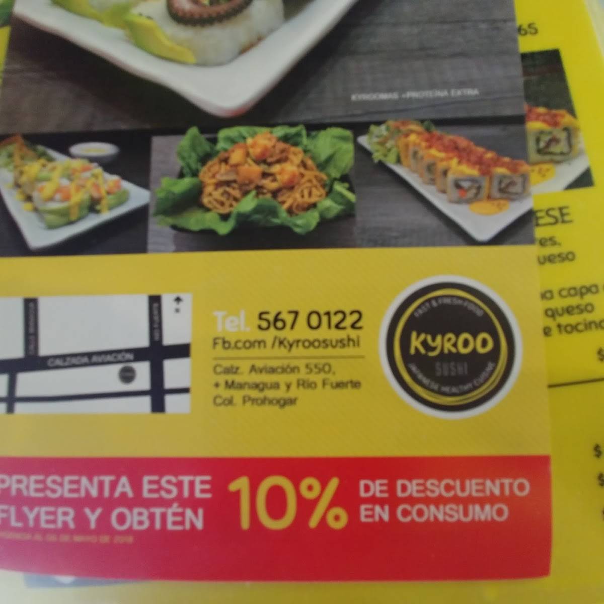 Carta del restaurante Kyroo Sushi. Healthy Japanese Cuisine, Mexicali ...