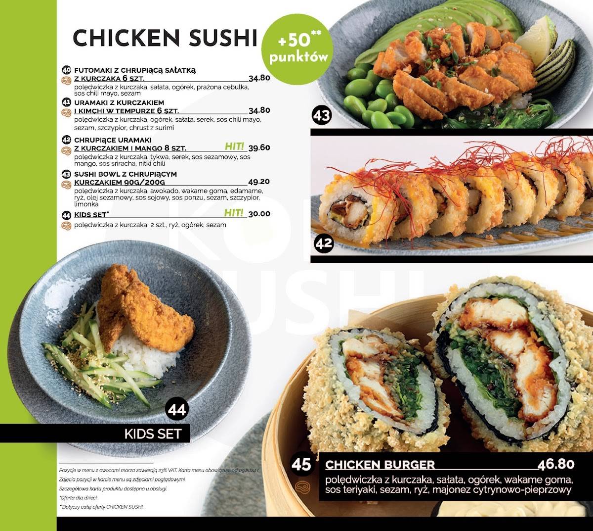 Menu at Koku Sushi Warszawa Ursus restaurant, Warsaw