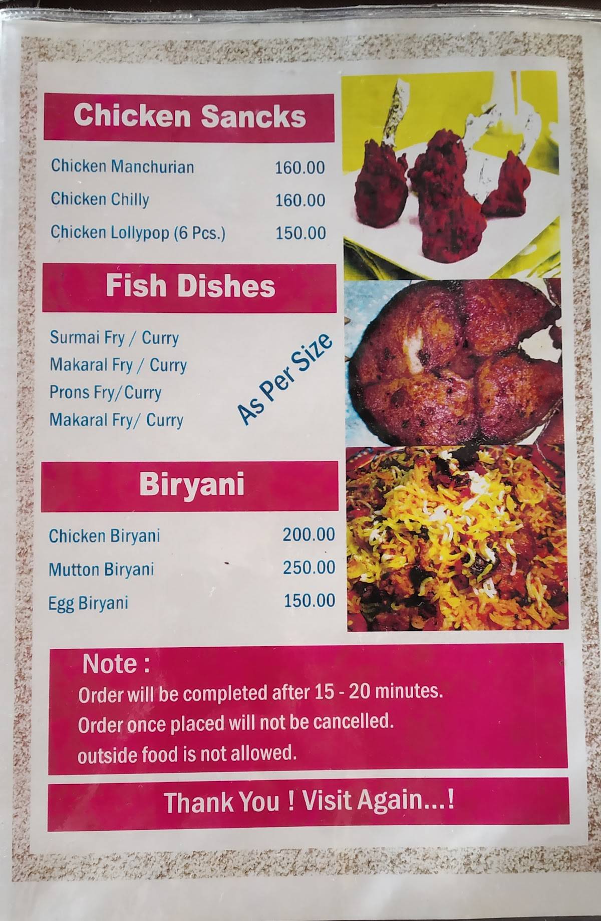 Menu at Hotel Kalpataru Family Restaurant and Garden, Kolad