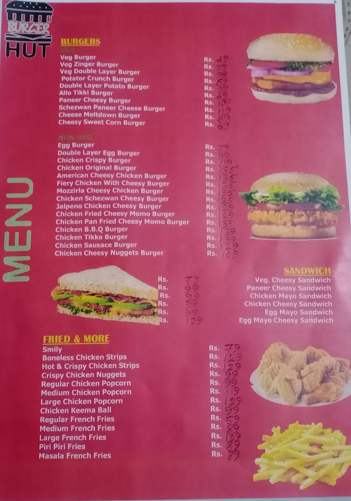 Menu at Burger Hut, Kolkata, 10-98-2-A