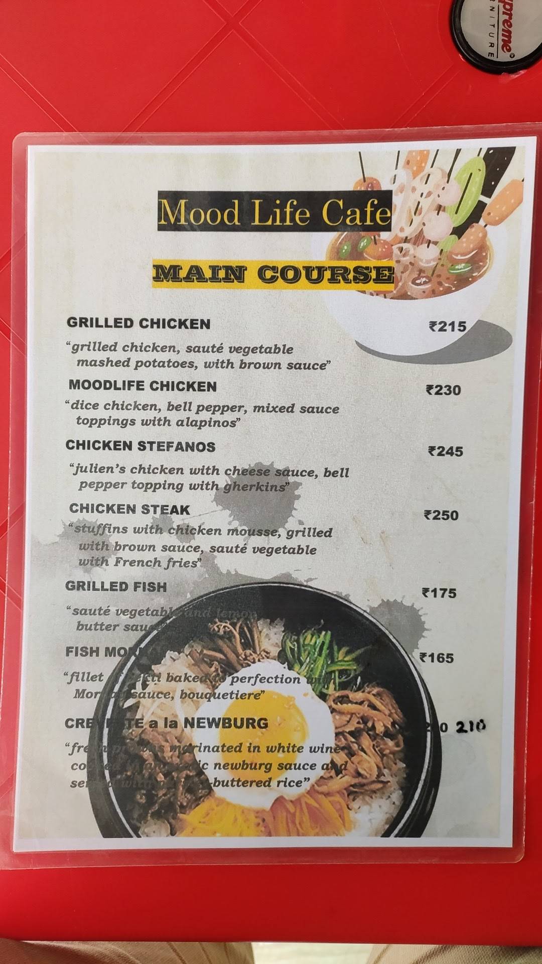 Menu at Mood Life Cafe, Kolkata