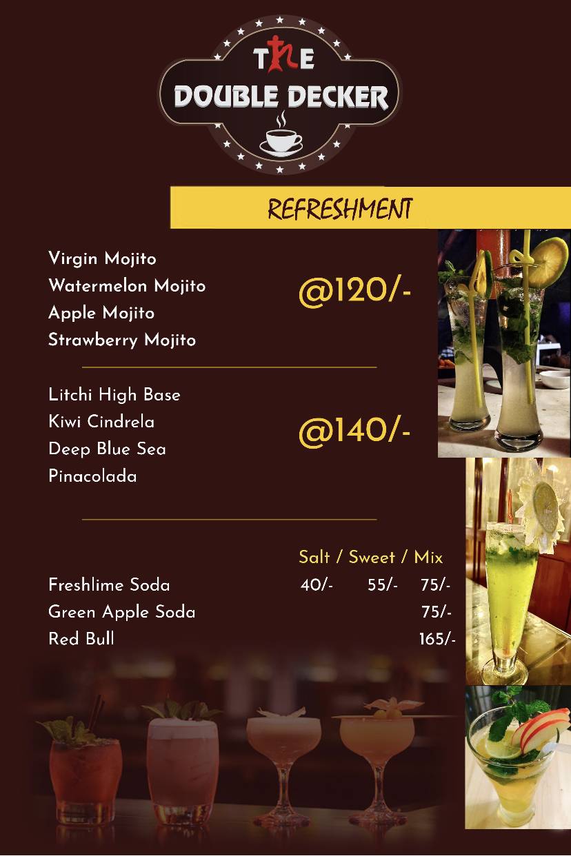 Menu at The Double Decker, Kolkata