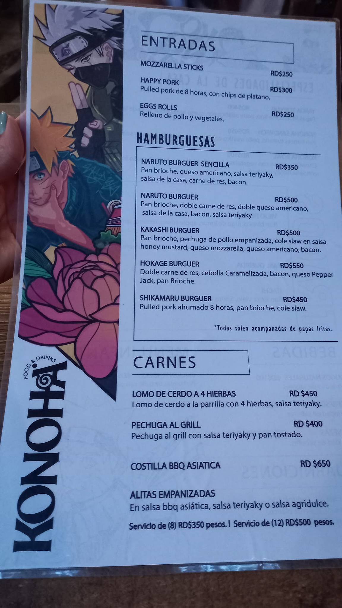 Carta del restaurante Konoha Food and Drinks, Santiago De Los Caballeros