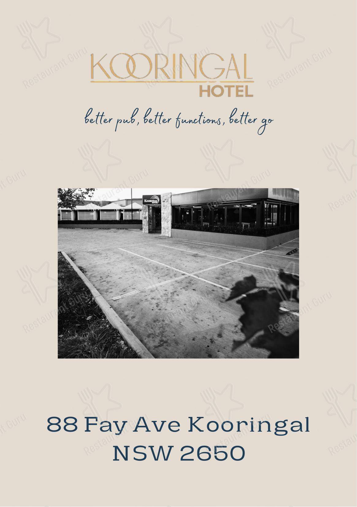 Menu at Kooringal Hotel pub & bar, Kooringal