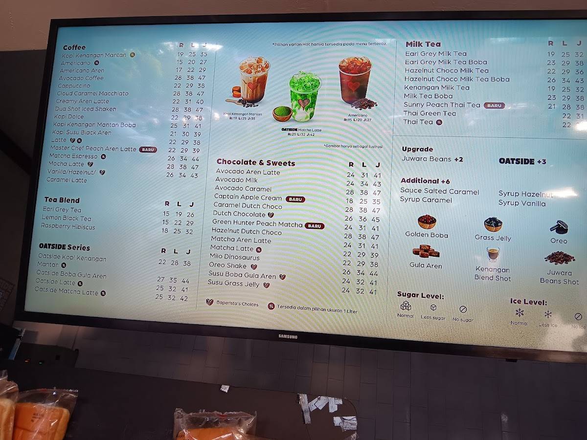Menu at Kopi Kenangan - Stasiun Gubeng Surabaya, Surabaya