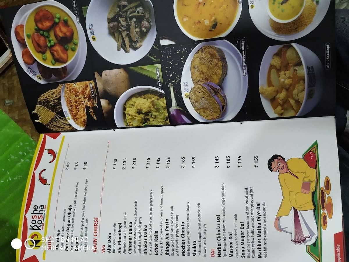Menu at Koshe Kosha, Kolkata, 152/1