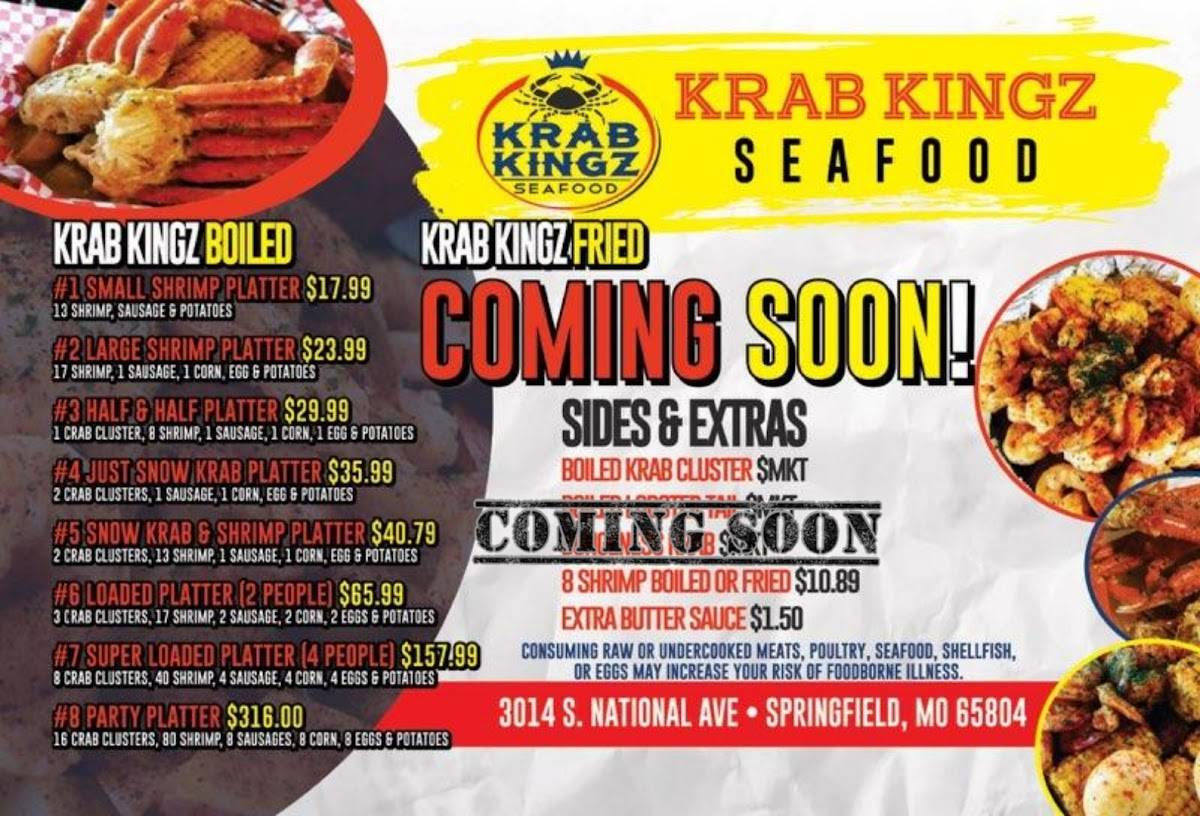 Menu at Krab Kingz Springfield restaurant, Springfield