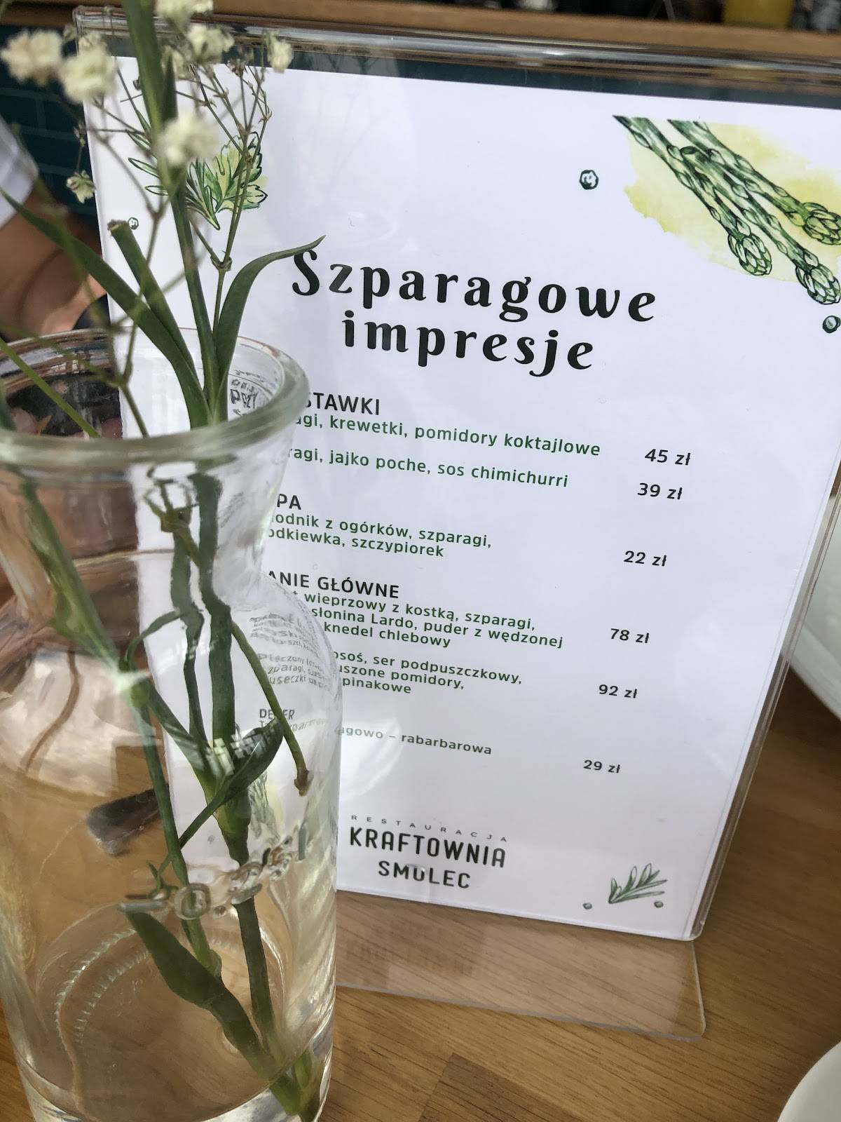 Menu at Kraftownia Smolec restaurant, Smolec