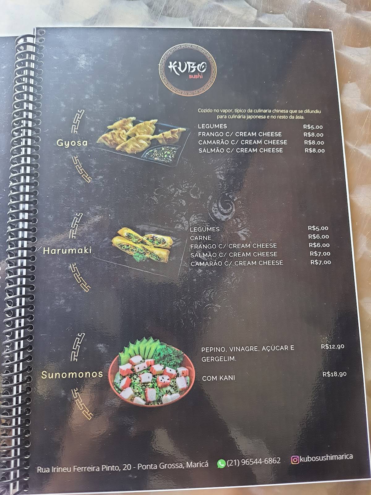 Menu em Kubo Sushi Ponta Grossa restaurante, Maricá
