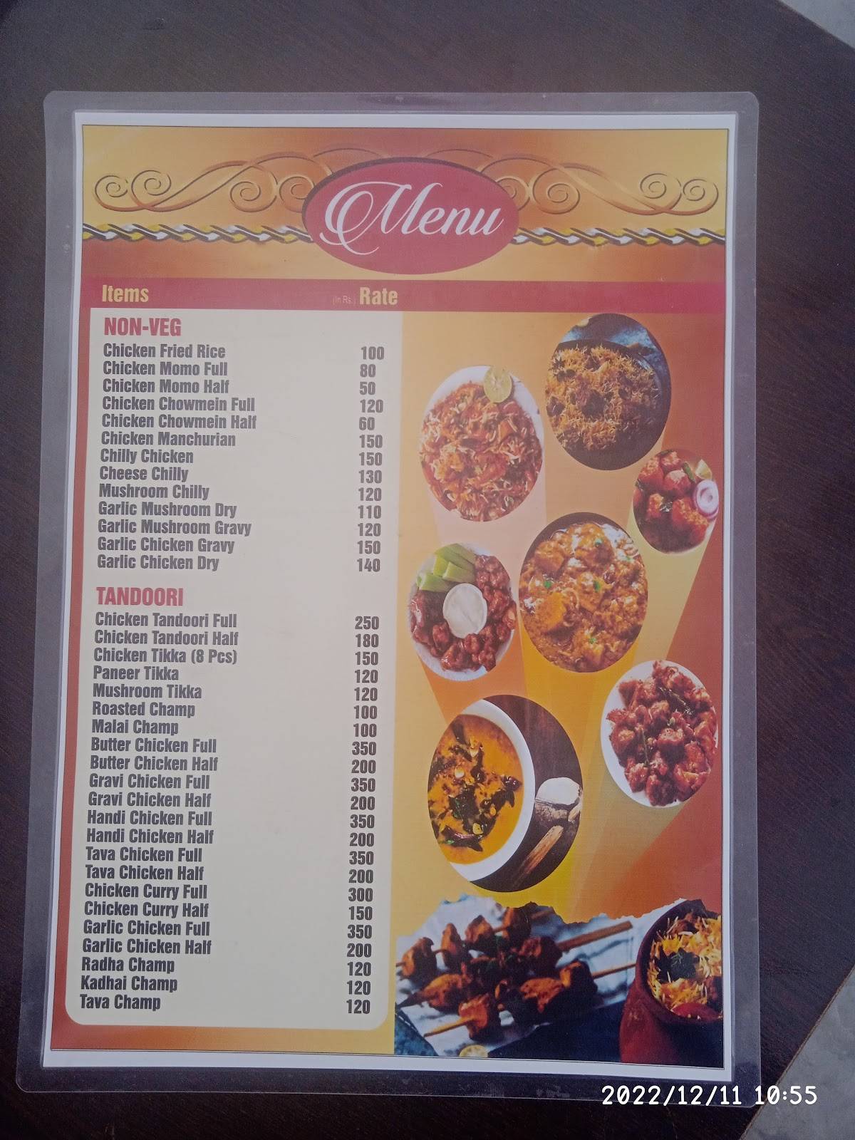 Menu at Kullu Manali Cafe, Jammu