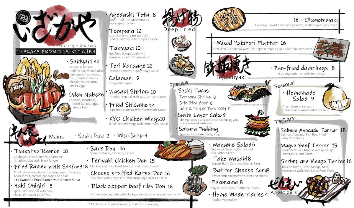 Menu at Kyo Japanese Kitchen & Bar, Halifax, Barrington St