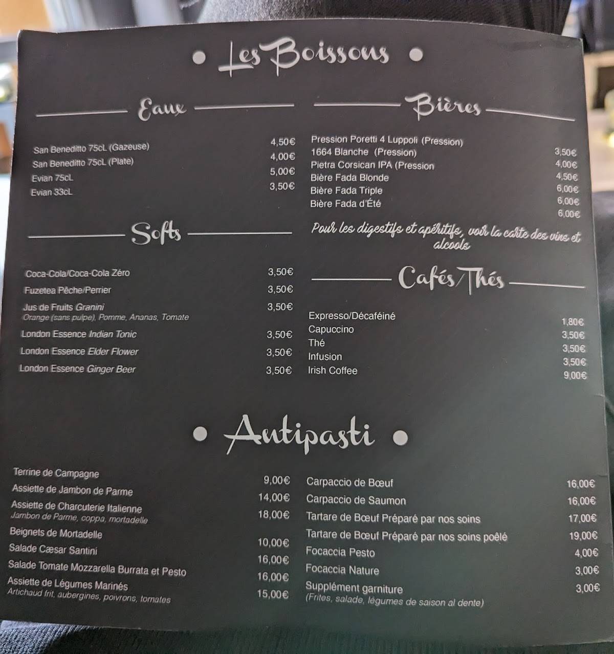 Menu au L'Andréa pizzeria, Portet-sur-Garonne