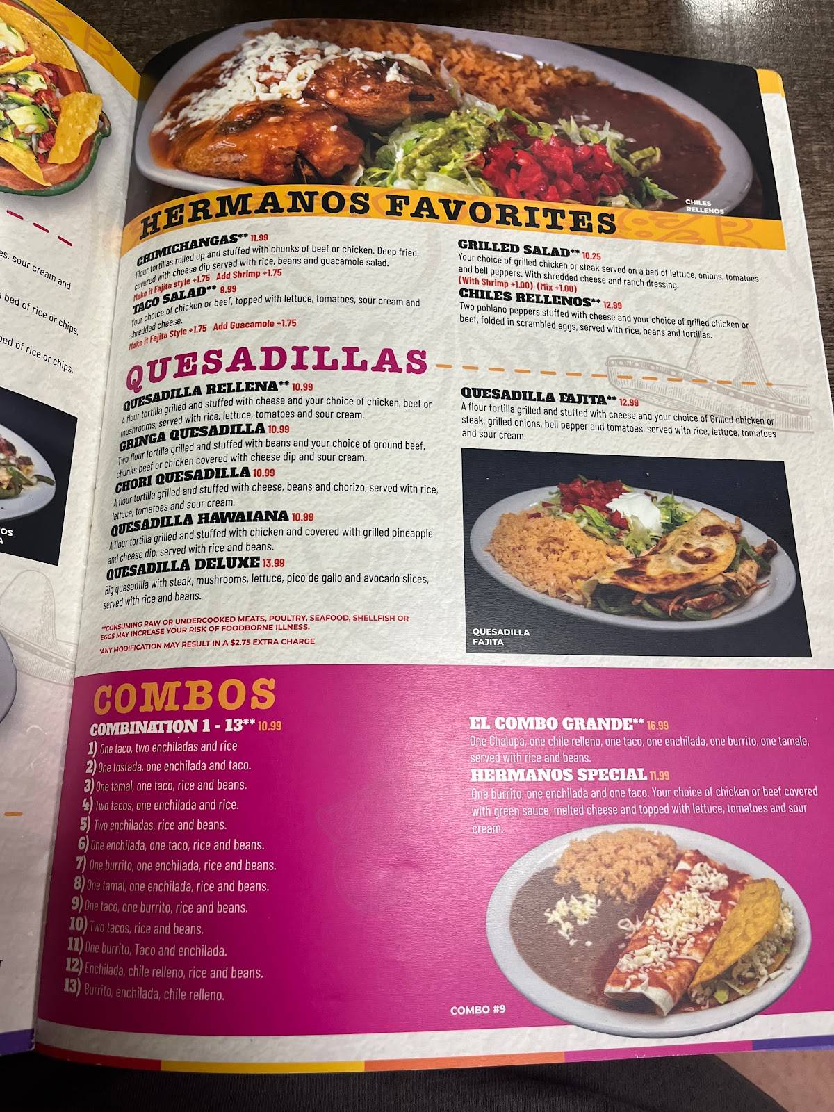 Menu at LOS HERMANOS MEXICAN GRILL #2 pub & bar, Columbia